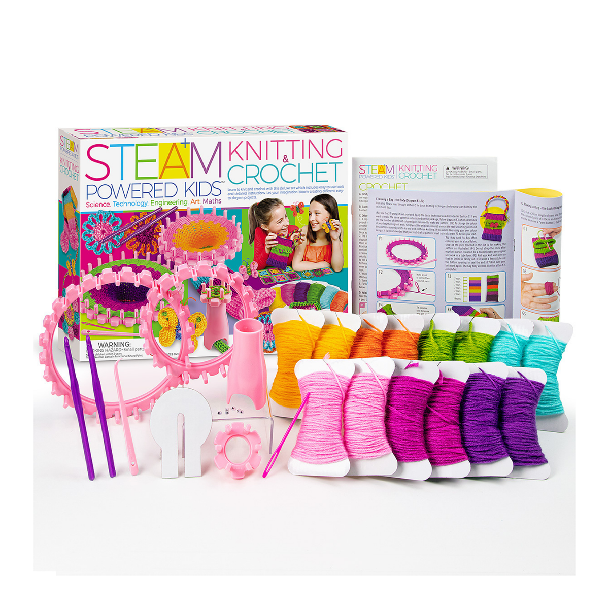 Set deluxe aprende a tejer y crochet STEAM DIY - carambaperu