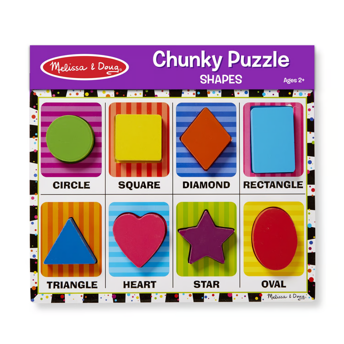 Rompecabezas de encaje chunky 8 piezas figuras geométricas - carambaperu