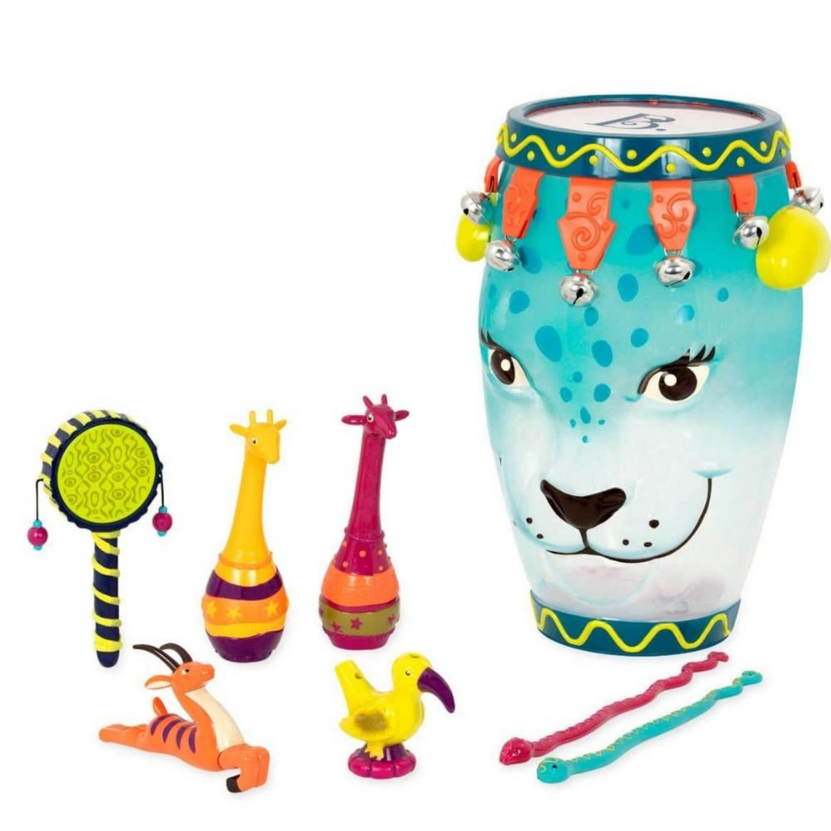 Tambor de la jungla con instrumentos - carambaperu